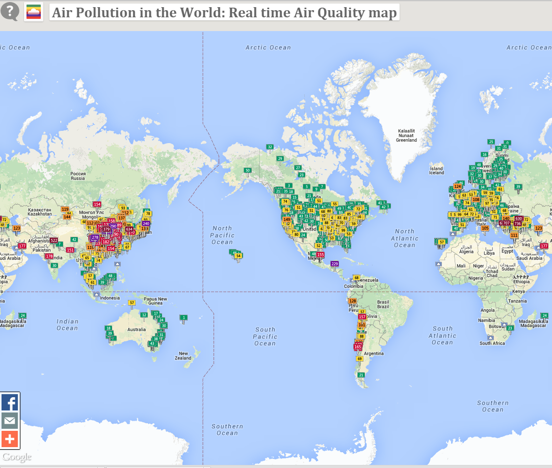 Crea y aprende con Laura: WAQI. Mapa de Calidad del Aire en tiempo real ...