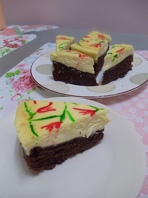 Life is colorful: Step by Step... Kek Chocolate Cheese Comel