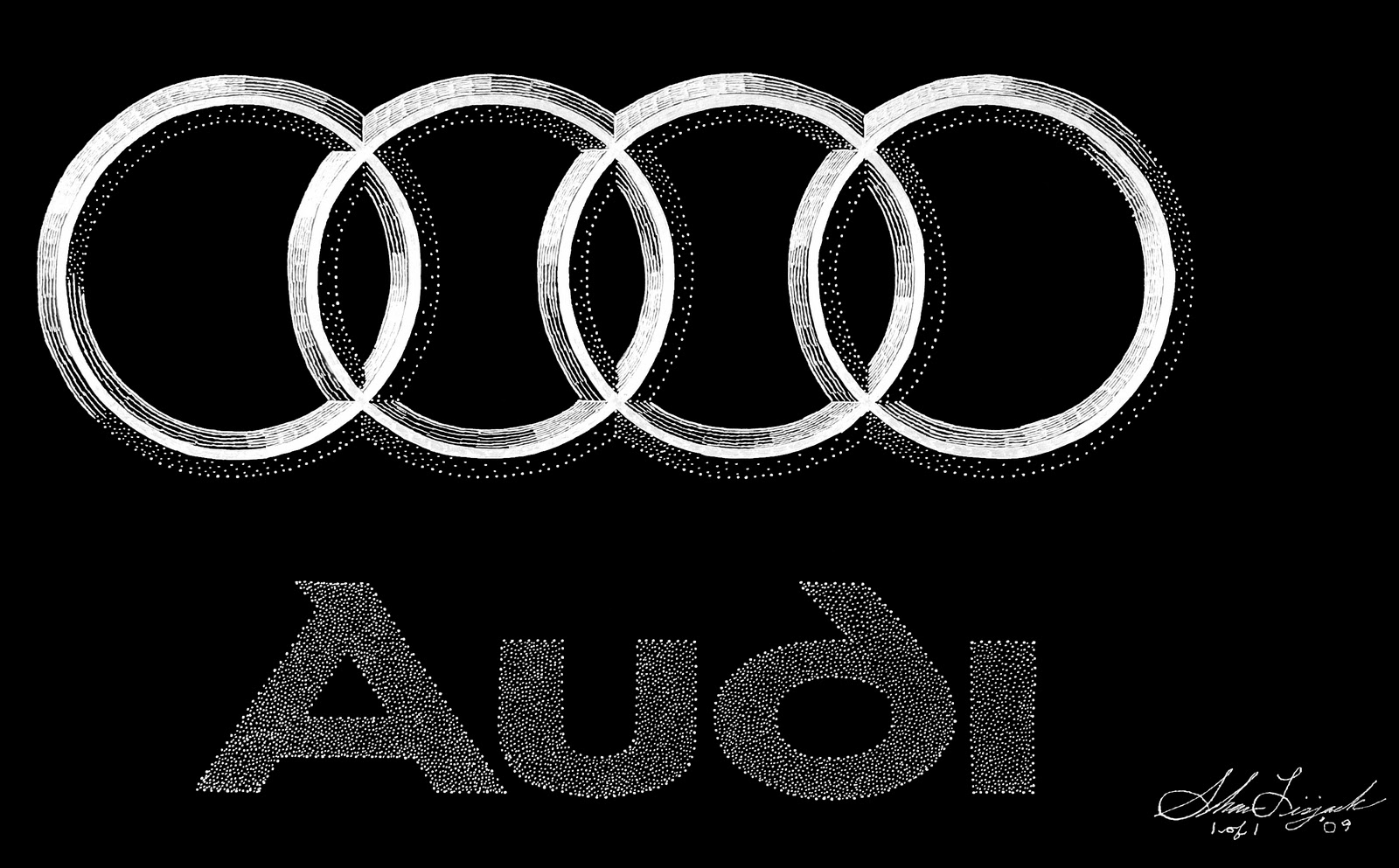 Exotic Engravings: Audi Rings Logo "Jason Statham"