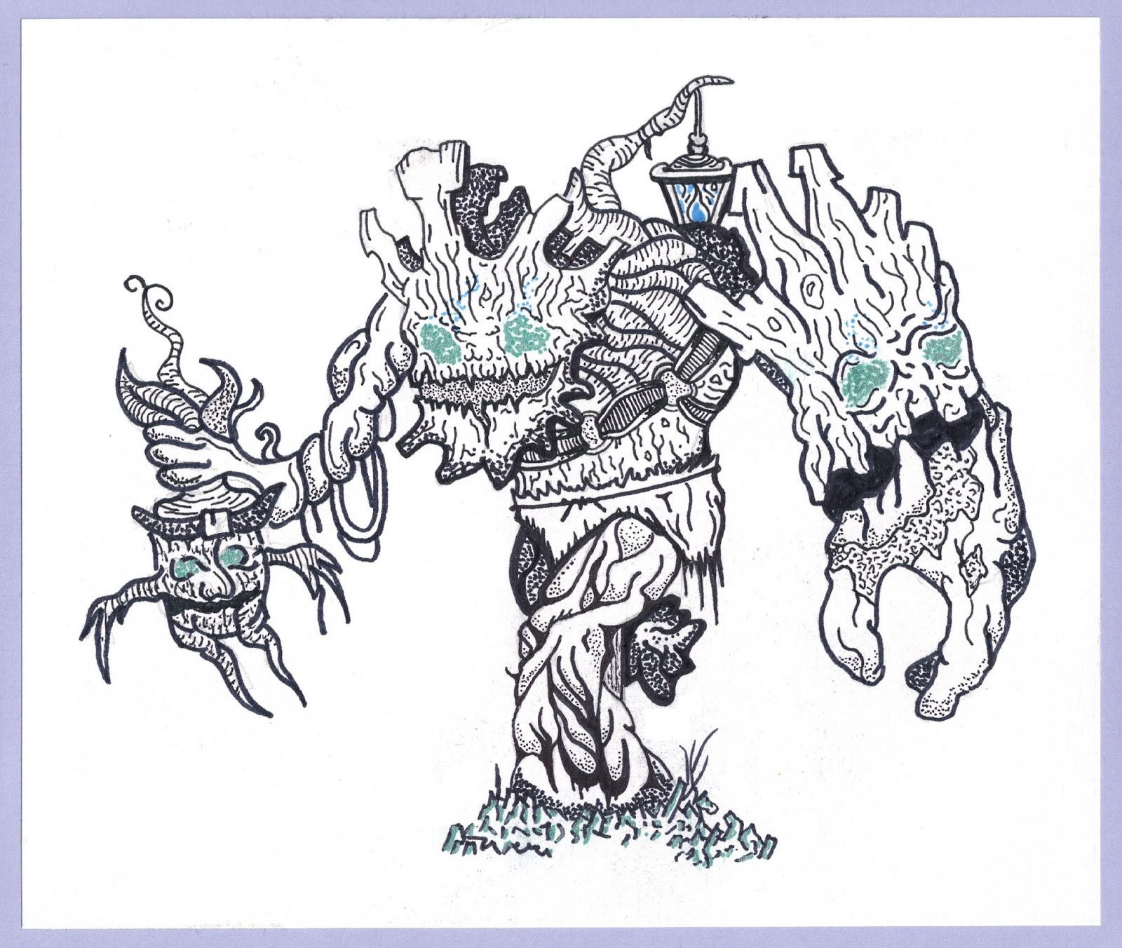 Harley Strong - Fantasy Art: Maokai The Twisted Treant, Black Ink ...