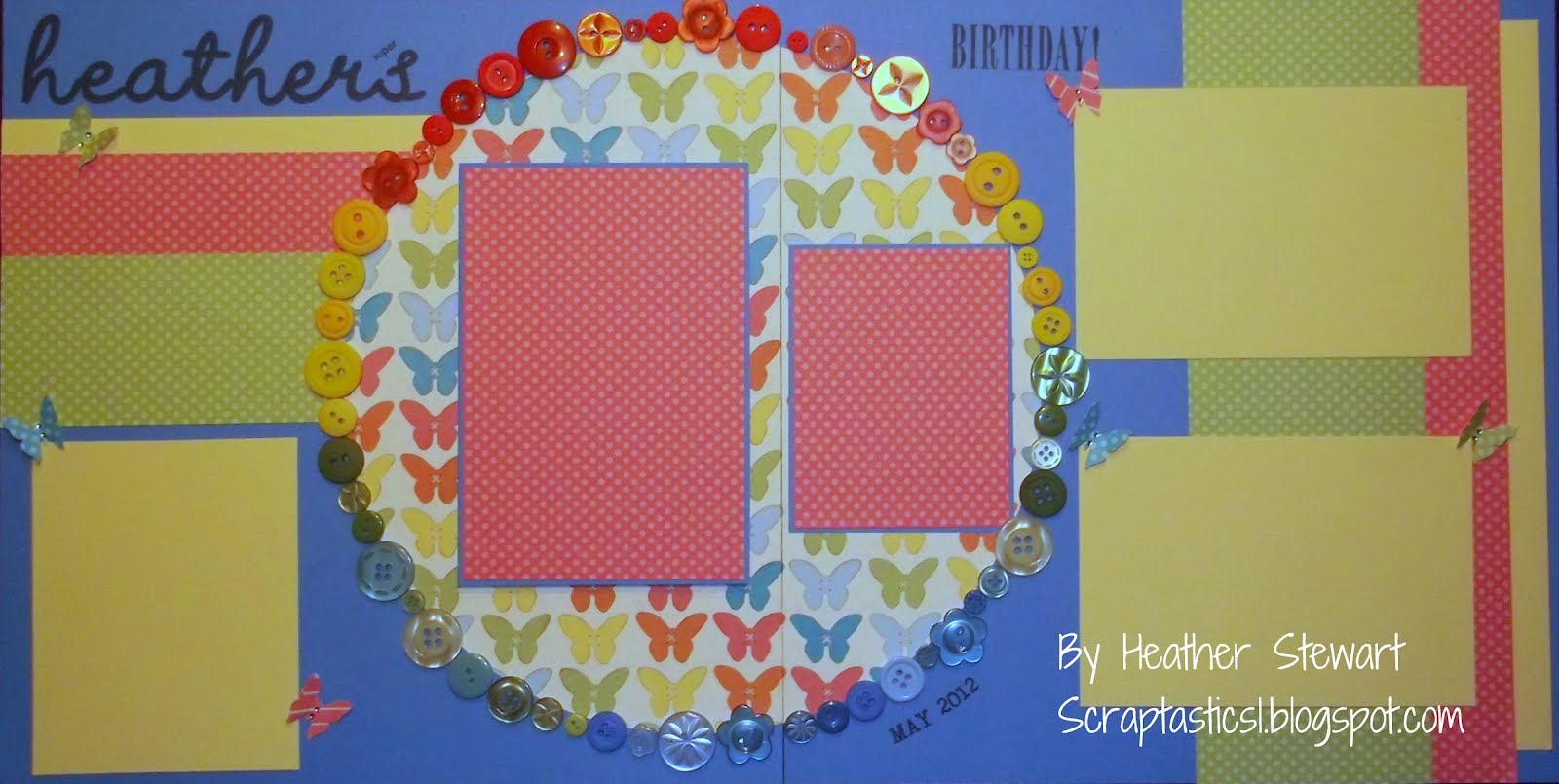 Heather Stewart's Scraptastics: 54 Button Layout with Dotty