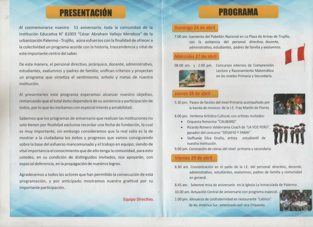 Programa General de 51 Aniversario Institucional