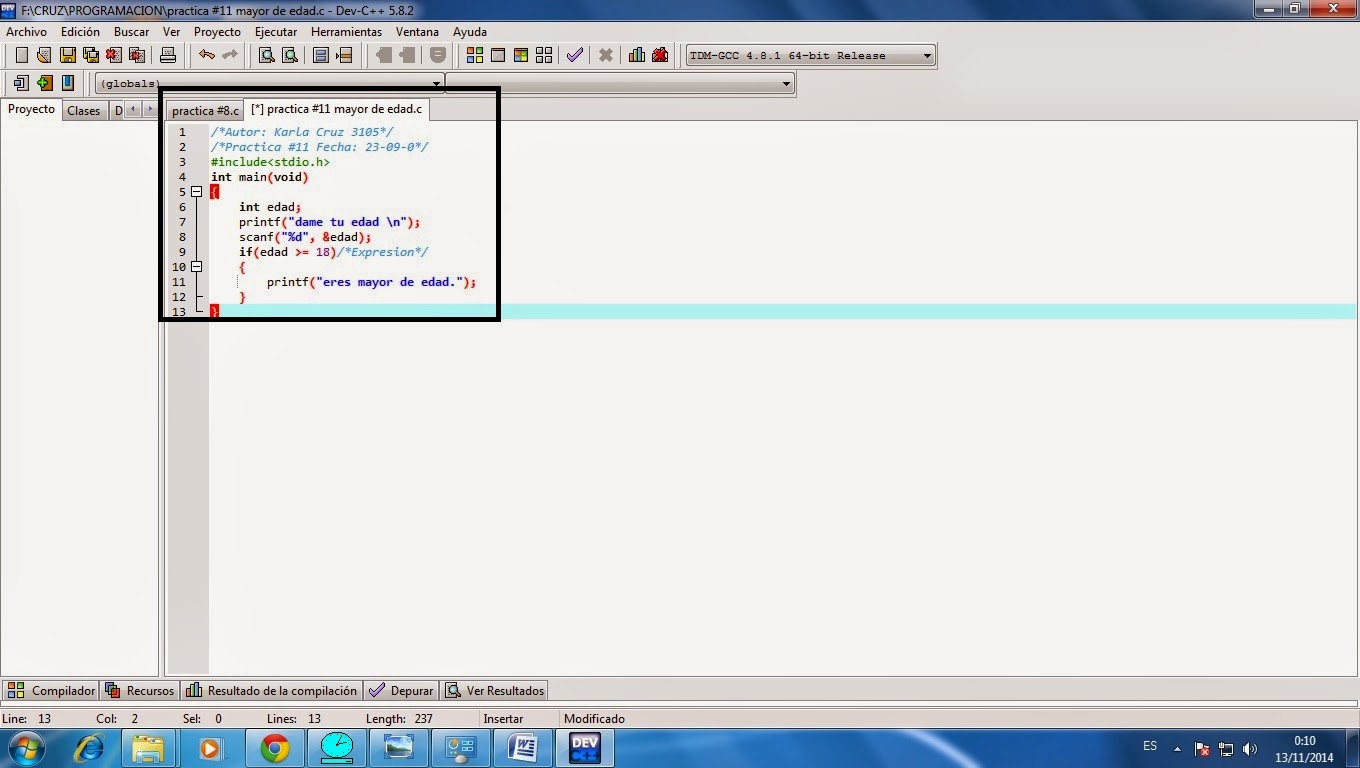 Programacion en C: Expresión.
