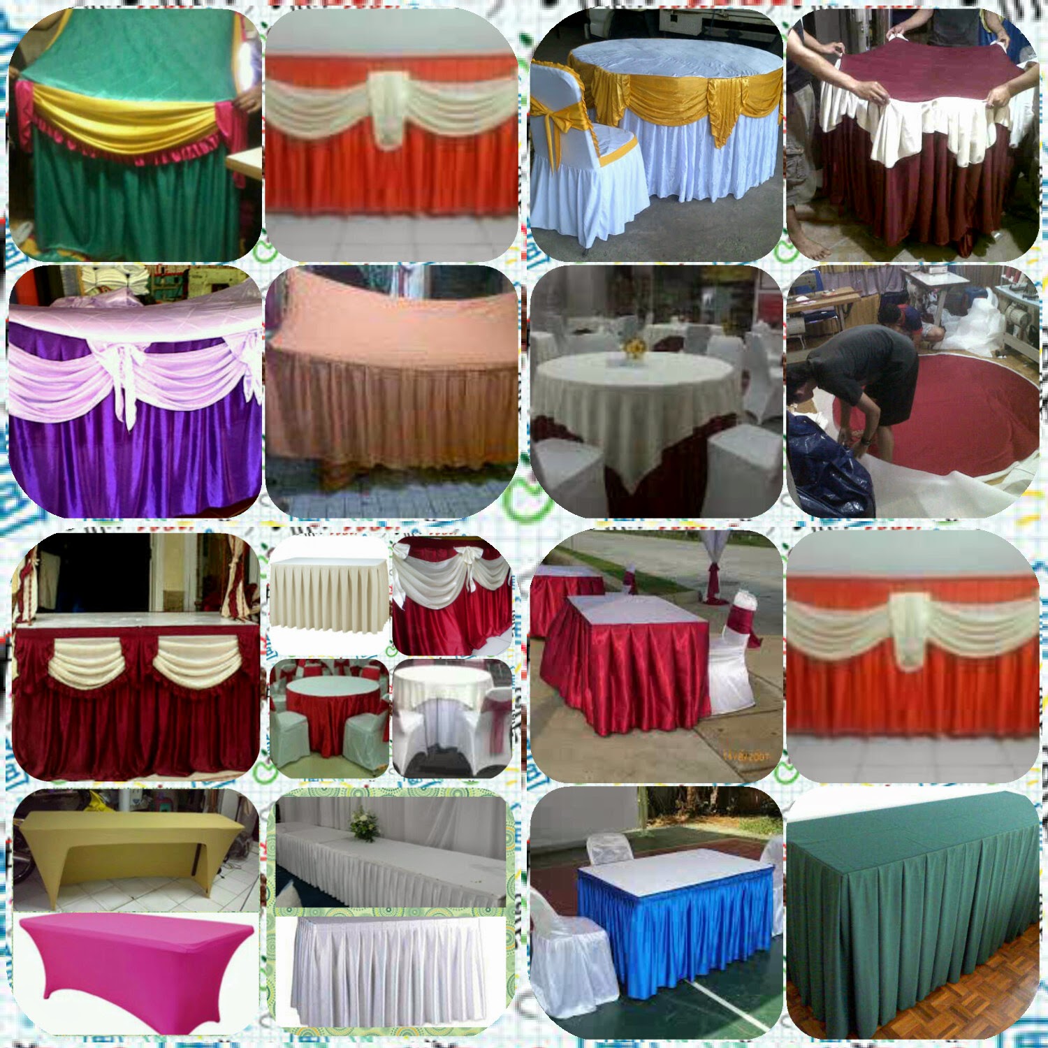 KONVEKSI SARUNG KURSI DAN ALAT PESTA DEKORASI: COVER MEJA KOTAK,COVER ...