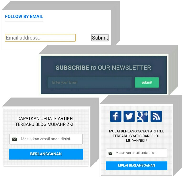 Cara Membuat Widget Subscribe Modifikasi Bergaya Khusus HTML Blog ...