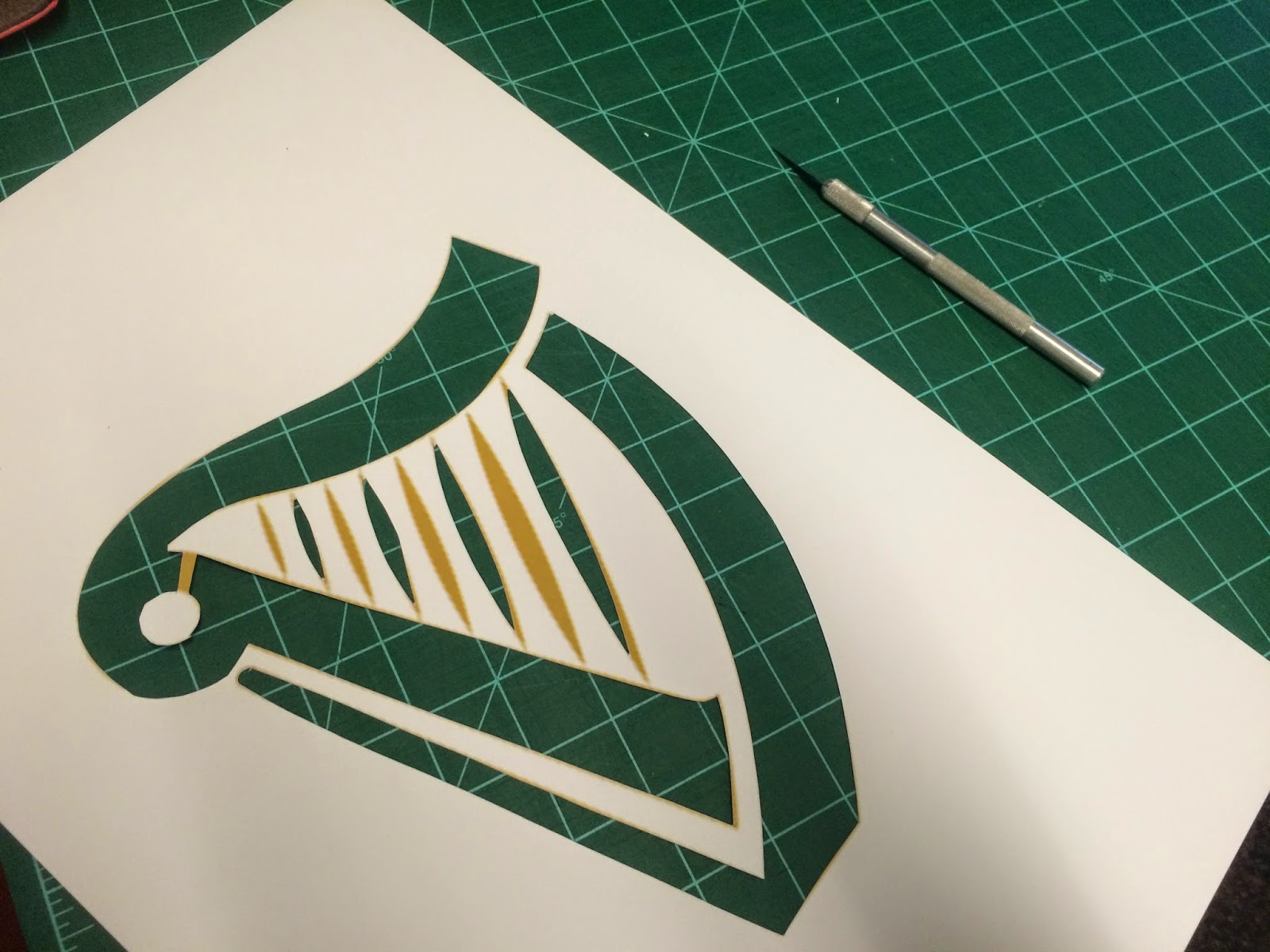 Guinness Harp Stencil