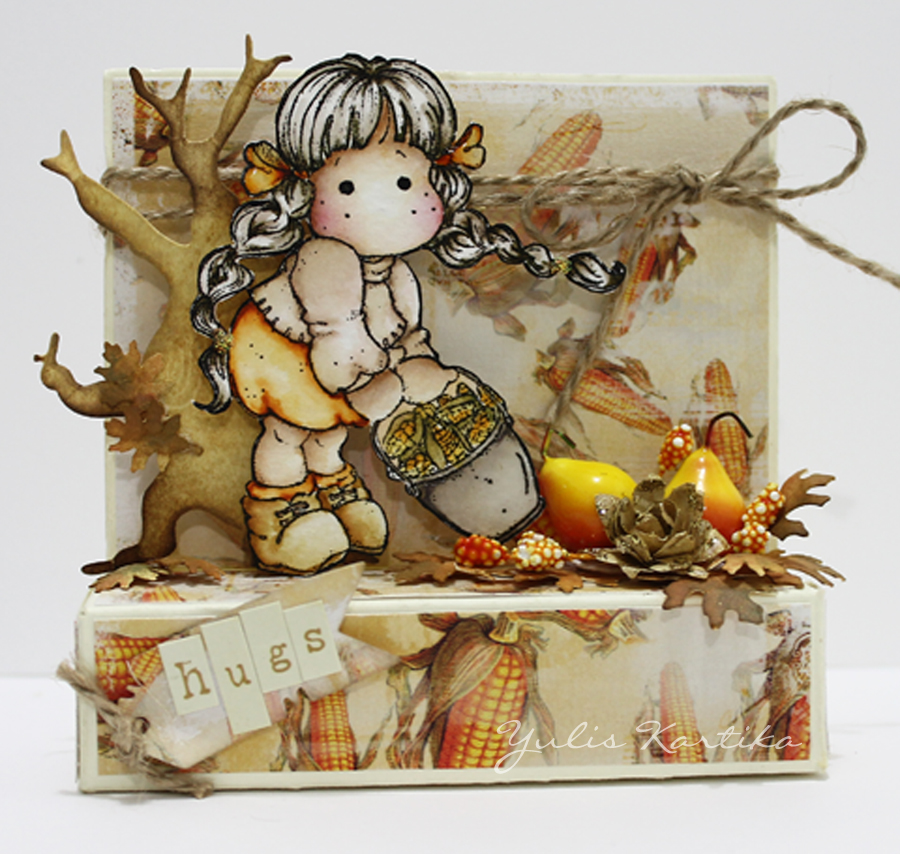 Autumn candy box - Tilda with corn - Magnolia with Heart