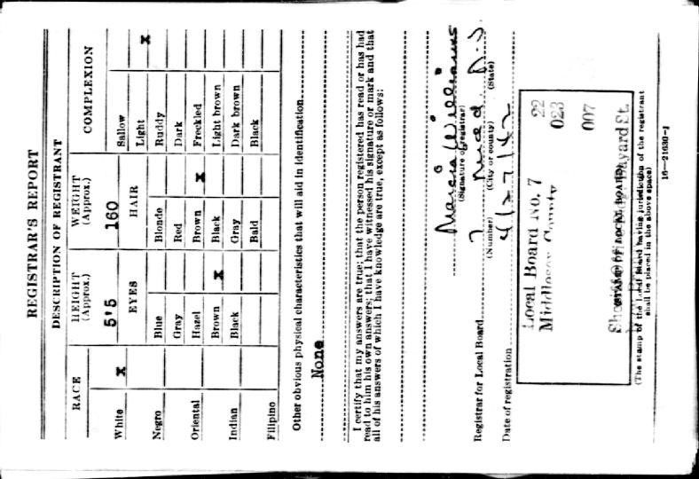 Tangled Trees: WWII Draft Registration Cards - Check both sides