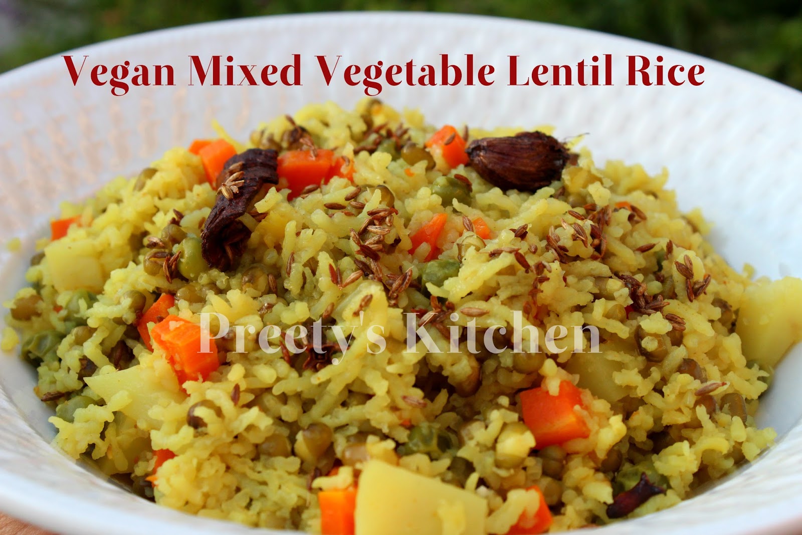 Preety's Kitchen: Vegan Mixed Vegetable Lentil Rice / Khichdi / One Pot ...