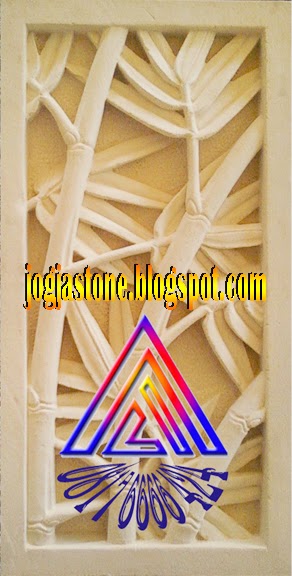 Ukiran Batu Alam Motif Bambu