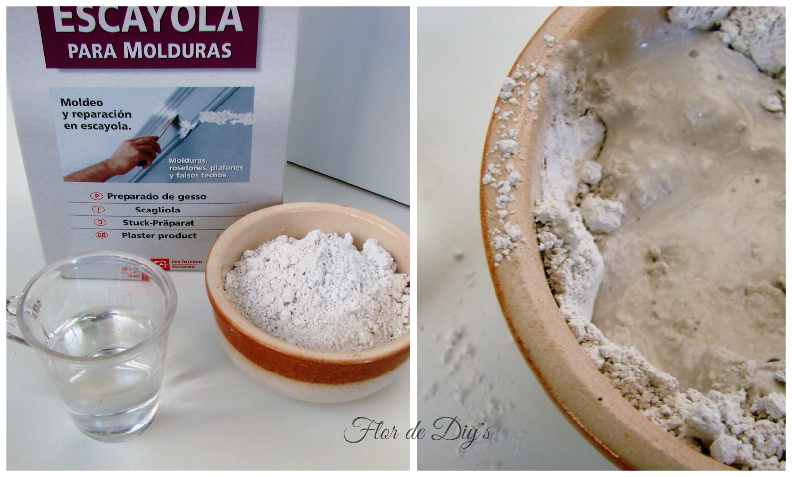 Flor de diy's: Platos de escayola en miniatura