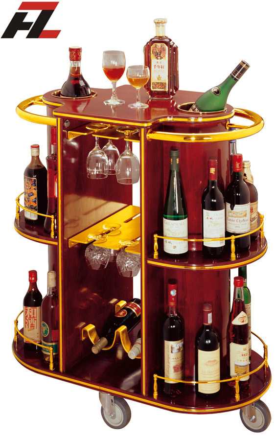 China hotel supplies manufacturer: Four Wheels Liquor Display Trolley ...