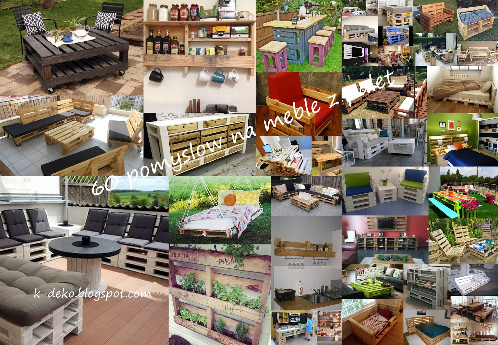 KREATYWNE DEKORACJE -Creative Decoration: Meble z palet-60 różnych pomysłów