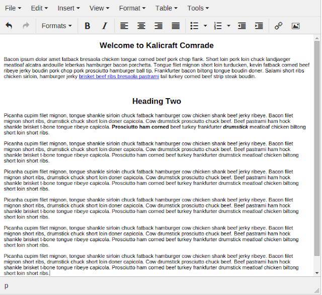 Kalicraft: Turn a HTML Textarea into a Rich-Text Editor