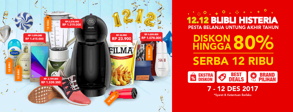 Promo BLIBLI Terbaru 1212 BLIBLI HISTERIA Periode 07 - 12 Desember 2017 ...