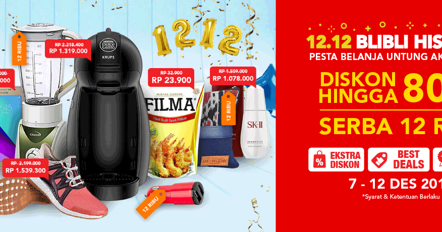 Promo BLIBLI Terbaru 1212 BLIBLI HISTERIA Periode 07 - 12 Desember 2017 ...