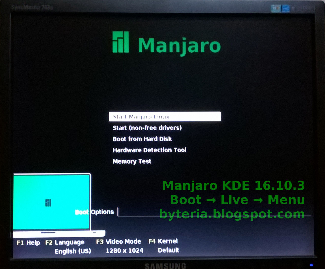 Byteria: Instalação do Manjaro KDE 16.10.3 stable