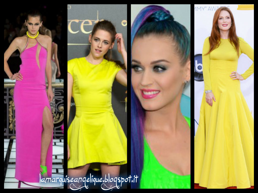 La marquise Angelique: "Fluo-Neon color trend" Fluo bags, Fluo make up ...