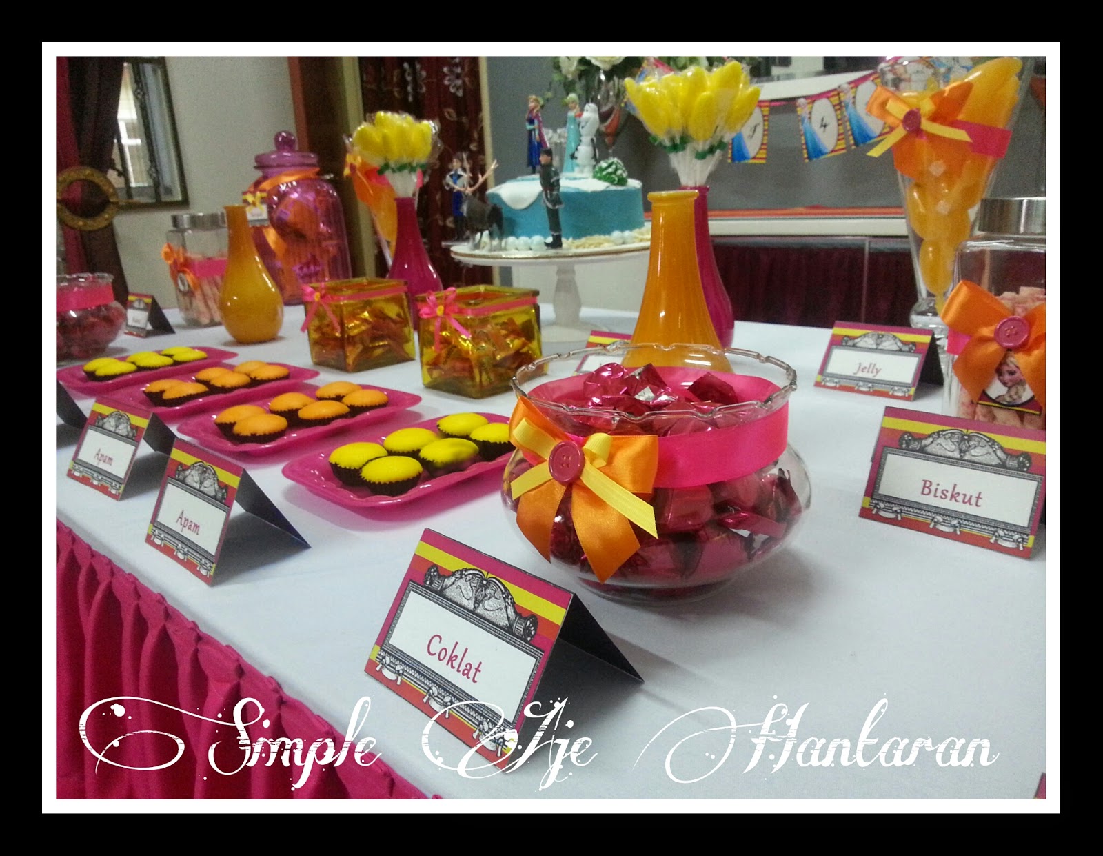 Simple Aje Hantaran: Candy Buffet Harijadi Pink, Oren dan Kuning