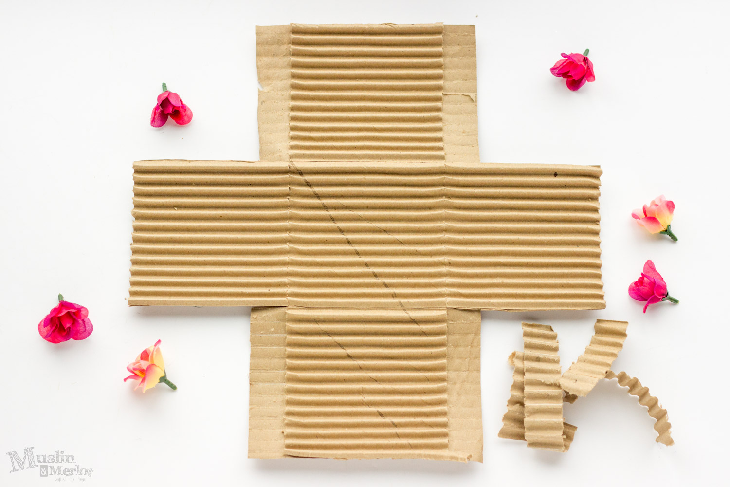 DIY Corrugated Cardboard Gift Box - Muslin and Merlot