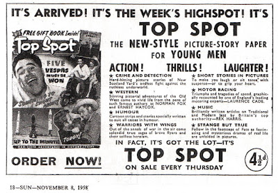 BLIMEY! The Blog of British Comics: Advert for TOP SPOT (1958)