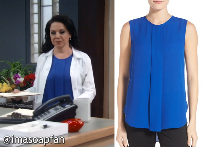 Liesl Obrecht's Pleated Blue Top - General Hospital, Season 53, Episode ...