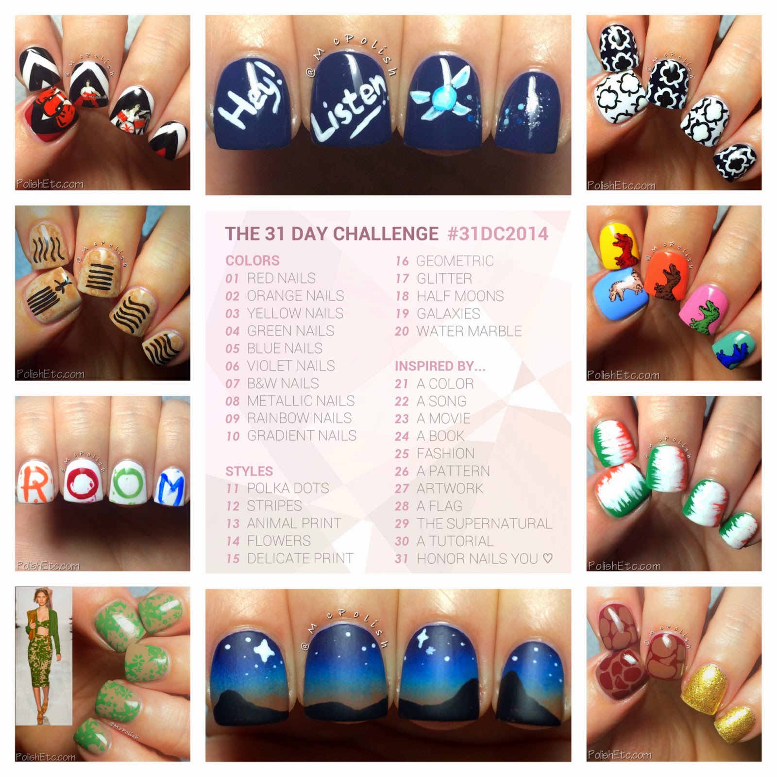 31 Day Nail Art Challenge: Final Week Roundup - Polish Etc.