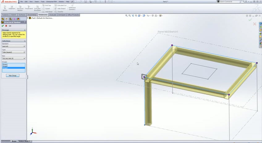 How to create a Simple Table with SolidWorks Weldments (From Youtube ...