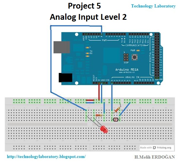 Technology Laboratory: Arduino Project 5 Analog Input Level 2 - LDR