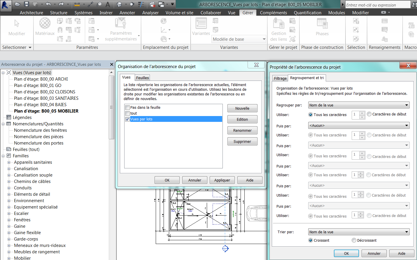 Revit-Mémo: Revit 2014_Organisation de l'arborescence, tri par lots
