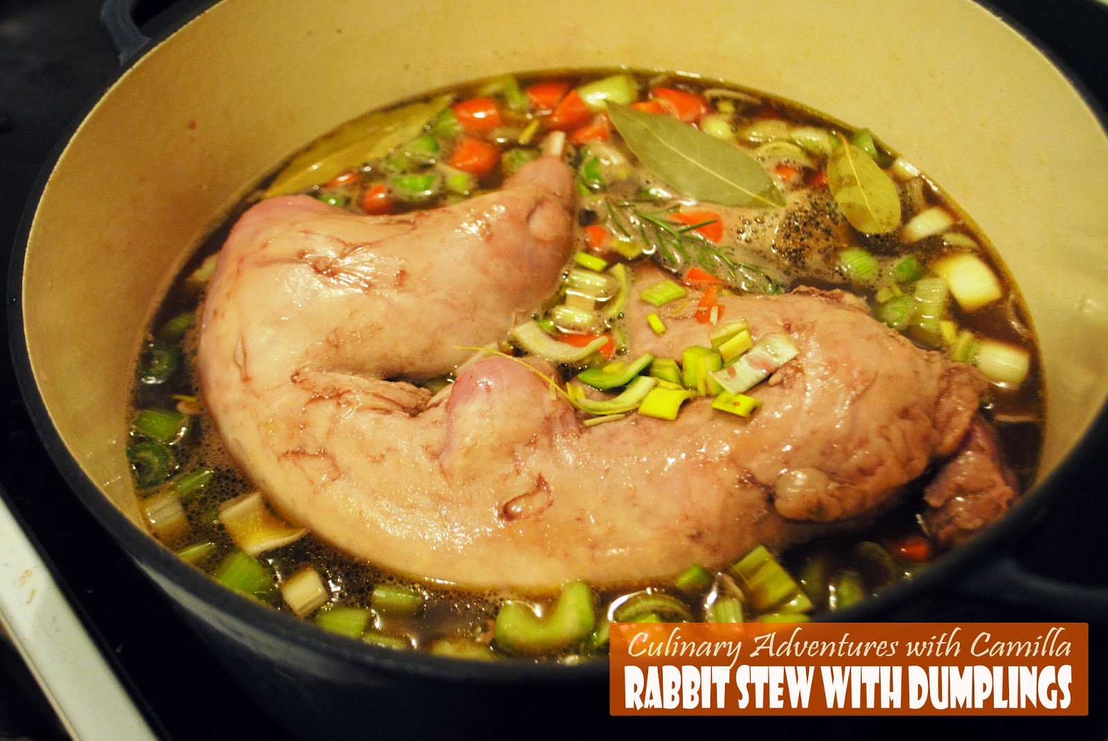 Rabbit Stew with Salt and Pepper Dumplings #FoodieReads
