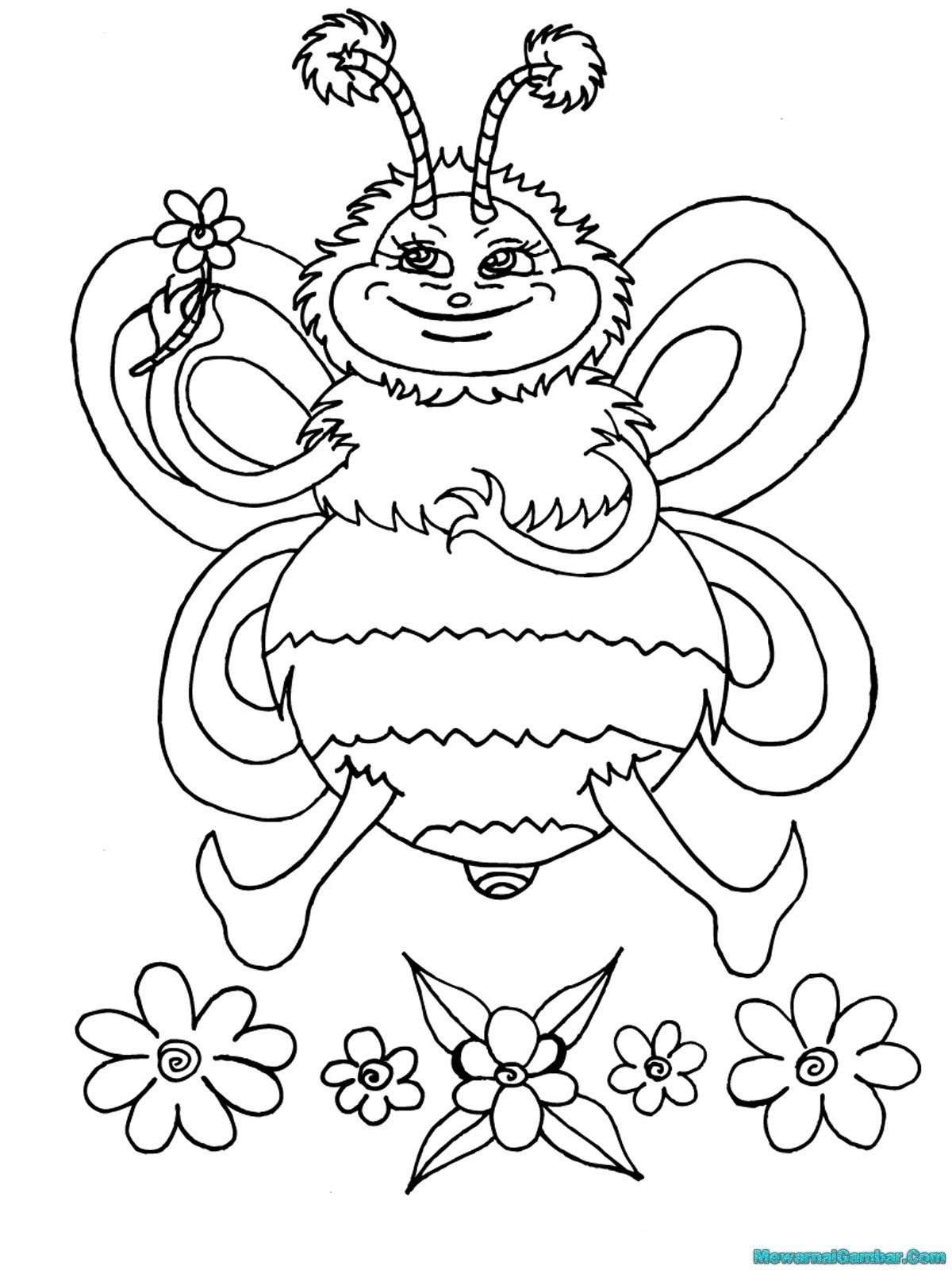 Download Buku Mewarnai Gambar Lebah | Mewarnai Gambar