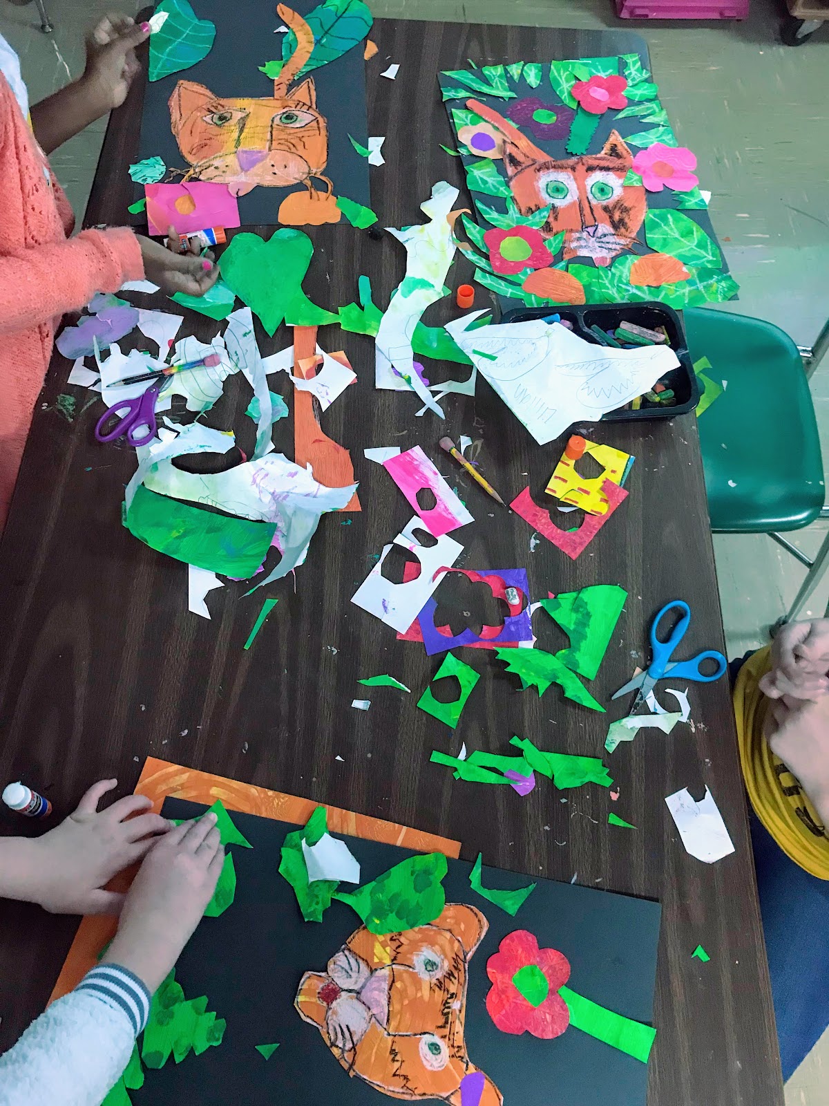 Elements of the Art Room: 3rd Grade Painted Paper Tiger Collage