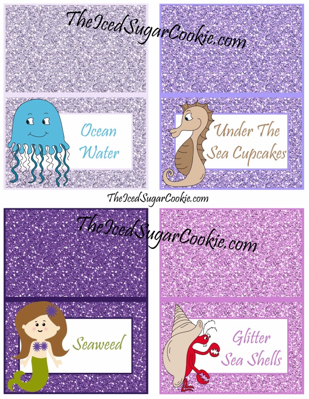 Glitter Lambs: Mermaid Food Label Cards And Printable Cupcake Topper ...
