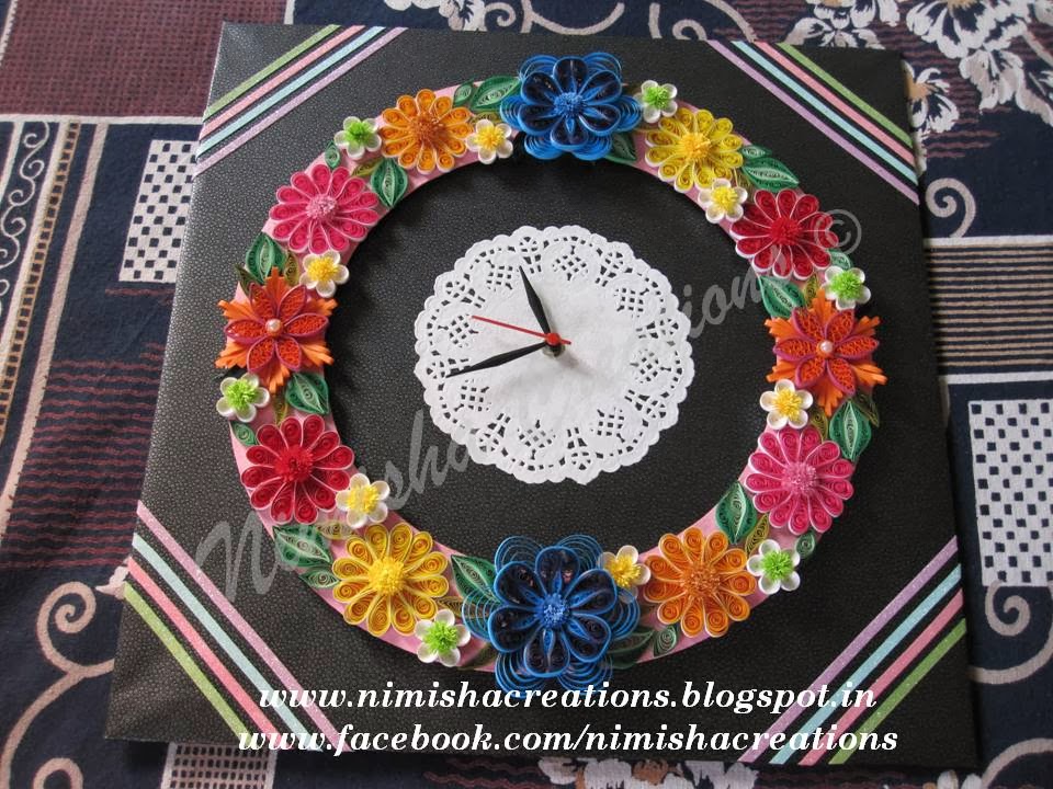 Nimisha's Creations: Quilled wall clock