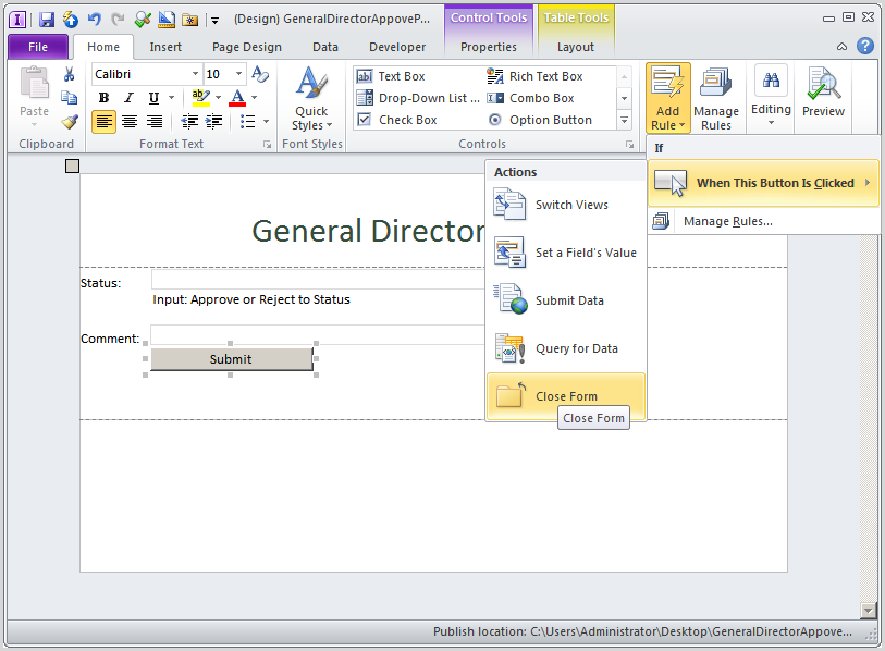 SharePoint 2010 State Machine Workflows with Custom Task Forms (InfoPath) using Visual Studio ...