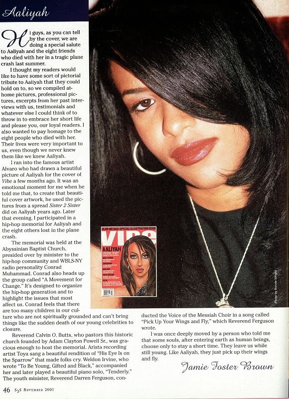 Aaliyah Archives: Aaliyah Tribute: Sister 2 Sister Magazine, November ...