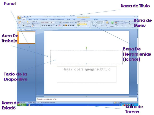Presentaciones de PowerPoint: Partes de la pantalla de PowerPoint