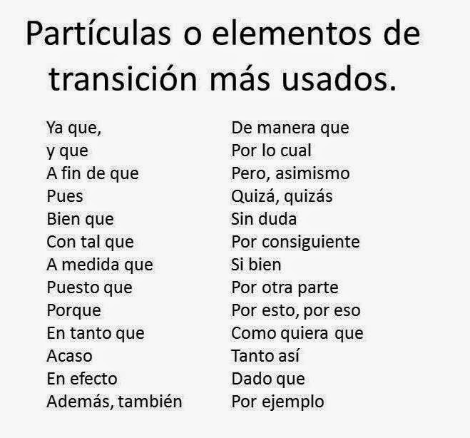 Consultas Ortográficas : Elementos de transición o partículas