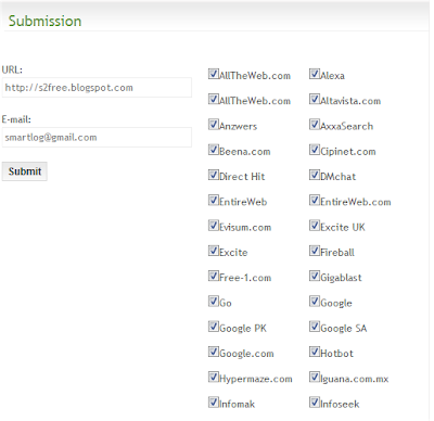 Submit Your Blog or Website to One Click 100+ Search Engines