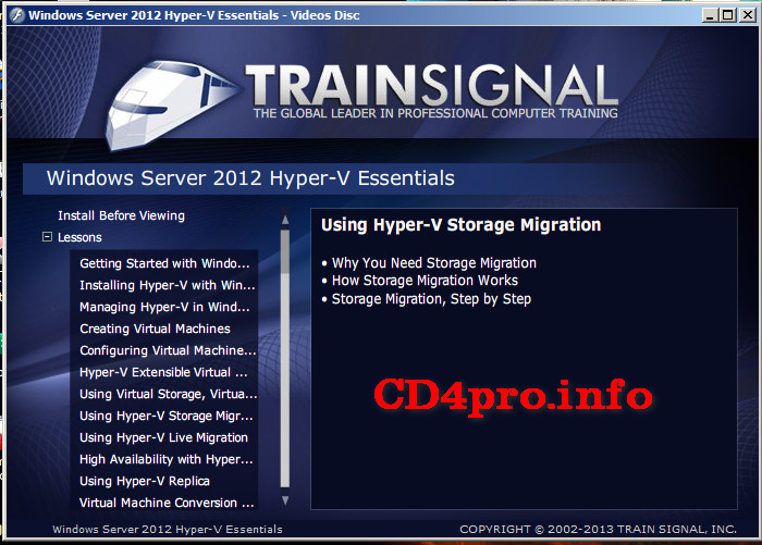 Trainsignal - Windows Server 2012 Hyper-V Essentials Training Download Full Bộ Video học ảo hóa ...