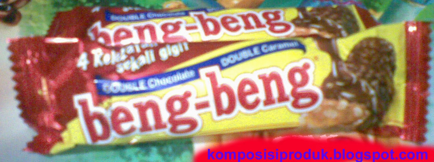 Beng-beng (Double Chocolate, Double Caramel) 20 Gram - Komposisi Produk