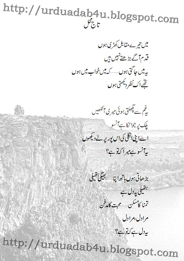 URDU ADAB: Taj Mahal; a Beautiful Urdu Poem by Samina Raja