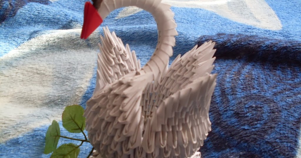 rękodzieła - Iza: Łabędź origami 3D