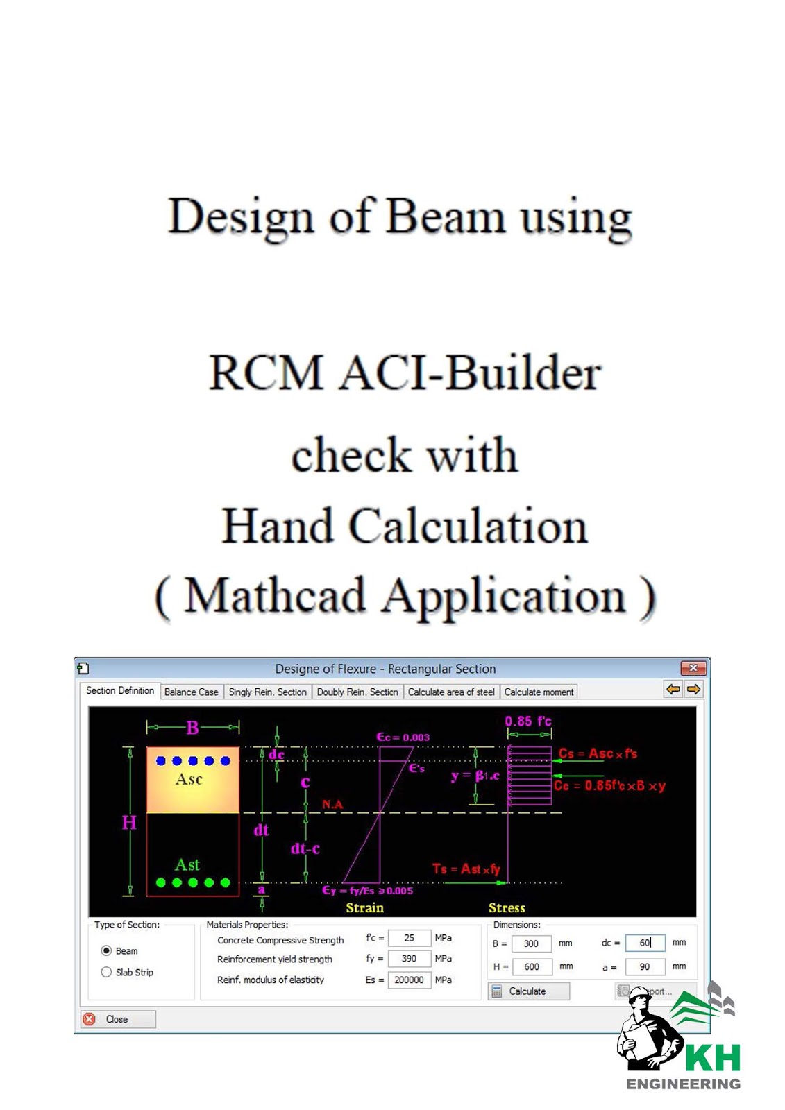 Design of Beam using RCM ACI-Builder - Civil Engineering
