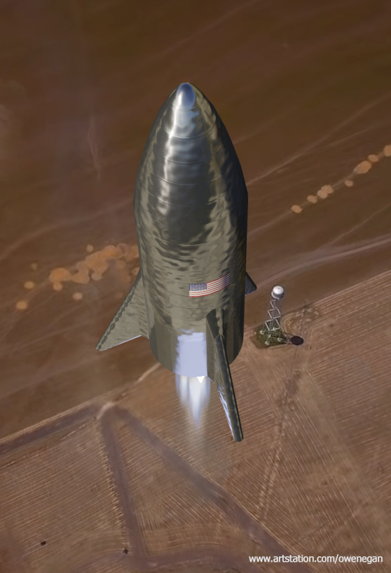 SpaceX Starhopper launch by Owen Egan | human Mars