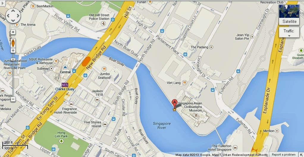 Detail Statue of Raffles Singapore Location Map | Alexandra Meier