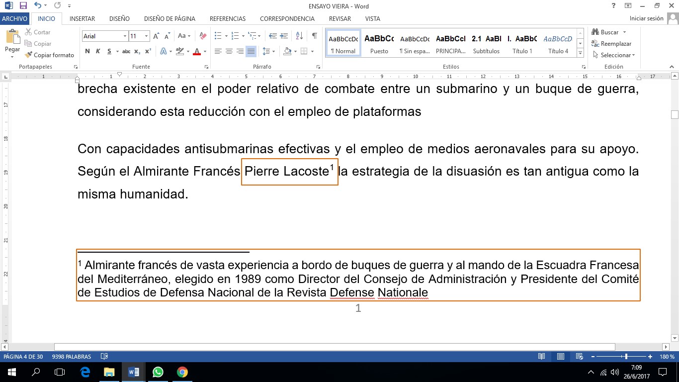ENSAYOS GETII AGUENA: FORMATO NOTAS AL PIE DE PÁGINA