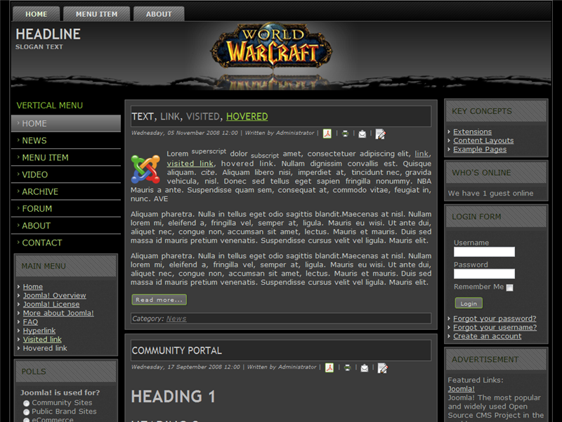 templates for world of warcraft websites: August 2011