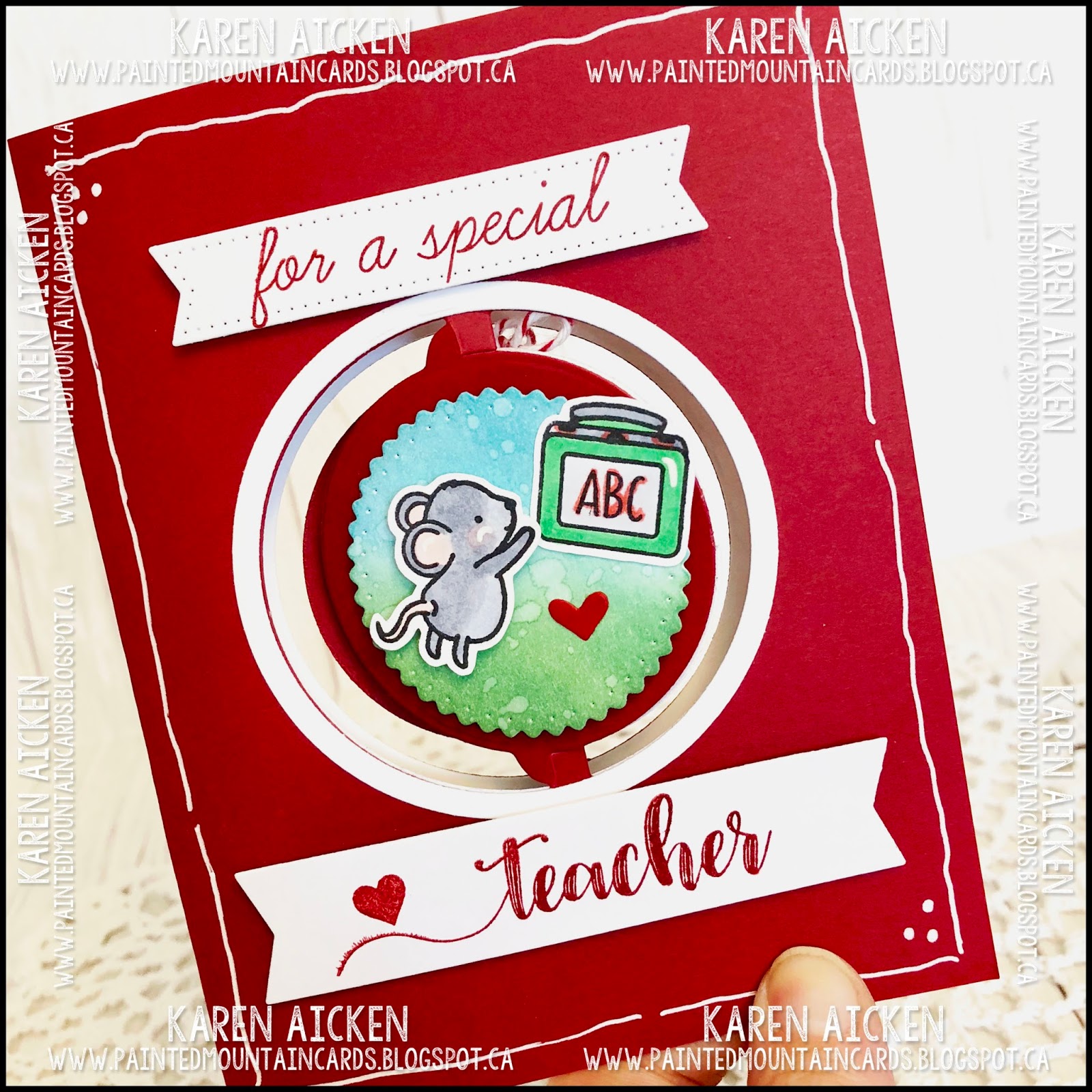 Painted Mountain Cards: C4C435 Teacher Circle Charm Card